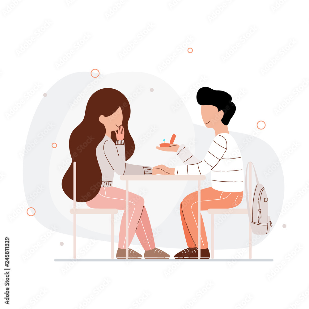 Man proposes a woman to marry. The guy makes a proposal to his ...