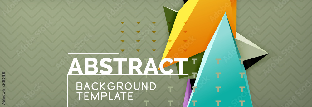 3d triangular shapes geometric background. Origami style pattern with ...