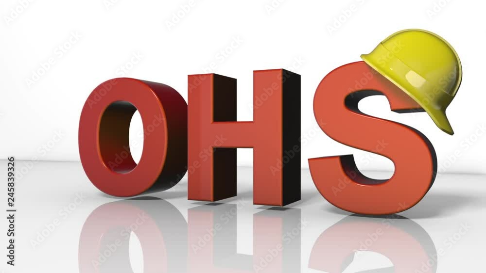 Occupational health and safety safe work place WHS HSE OSH 3D title ...