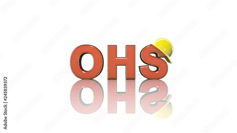 Occupational health and safety safe work place WHS HSE OSH 3D title ...