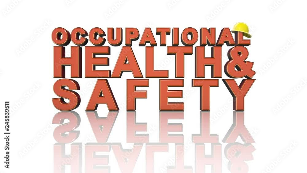 Occupational health and safety safe work place WHS HSE OSH 3D title ...