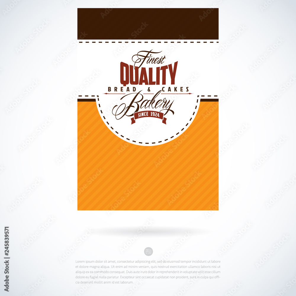 Vector bakery flat label tag template for bread Stock Vector | Adobe Stock