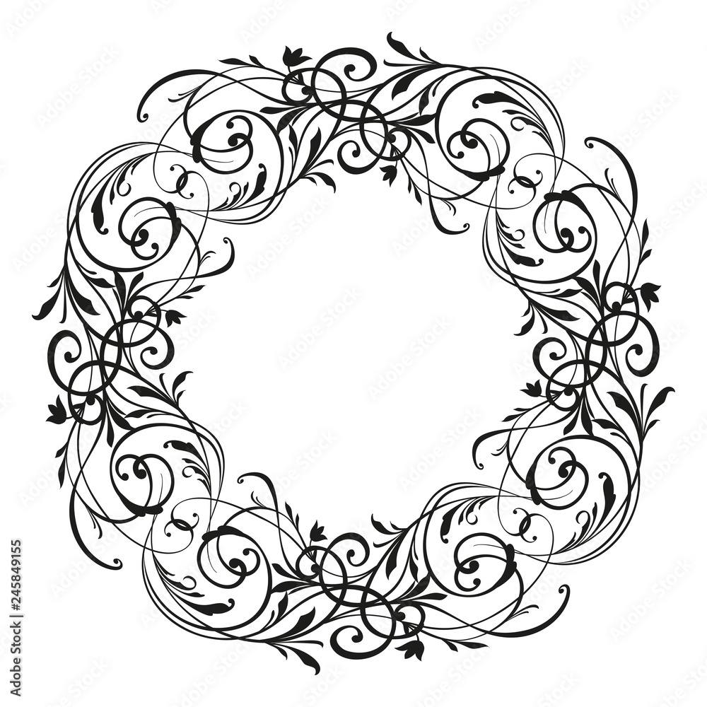 Black Scroll Design Border