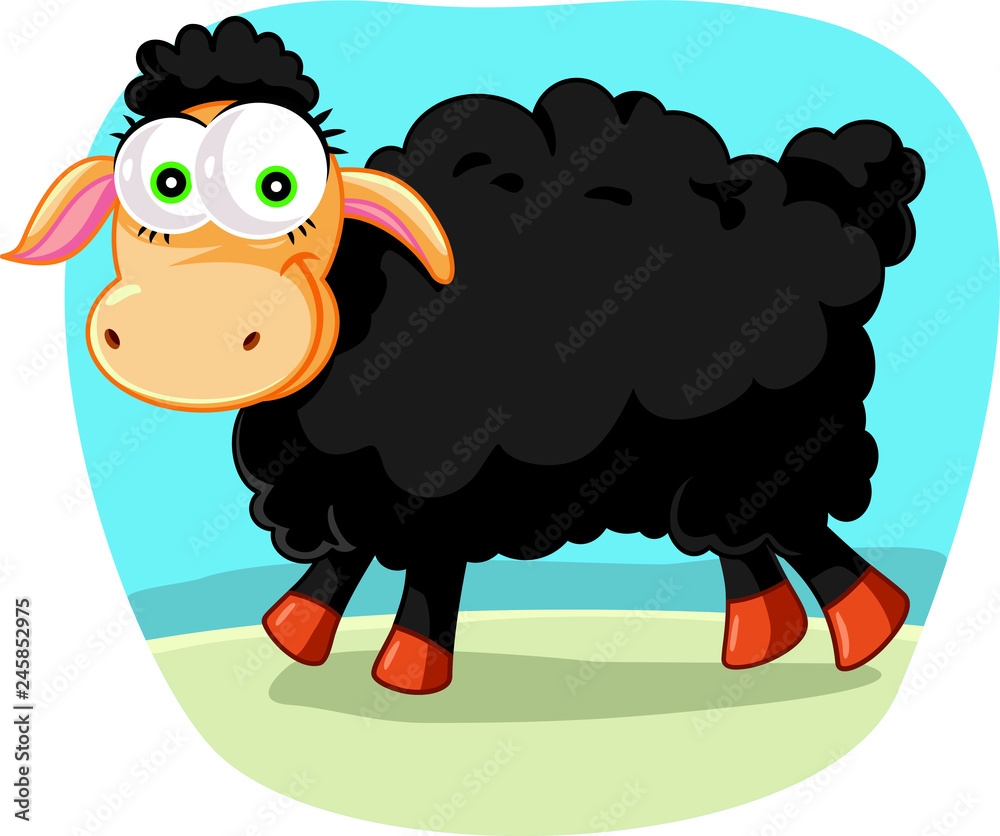 Black Sheep Vector Cartoon Illustration Stock Vector | Adobe Stock
