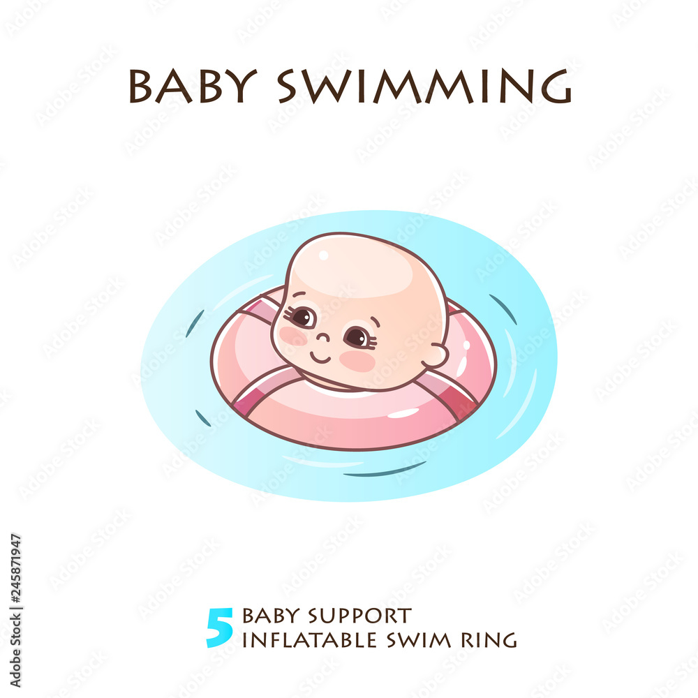 Baby swimming and child care rulesl. Infographics of infant swimming ...