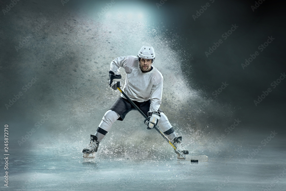 ice hockey Players in dynamic action in a professional sport game play ...