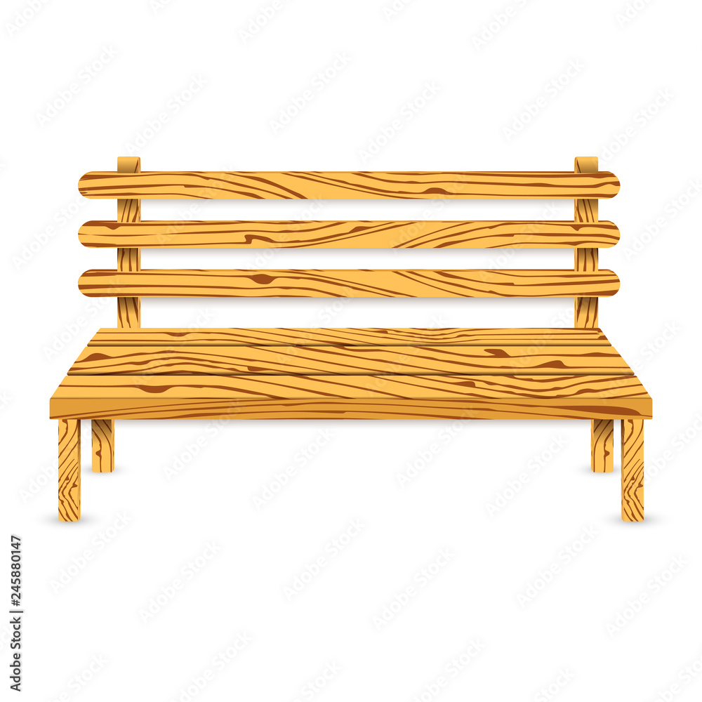 Cartoon wooden bench on the white background Stock Vector | Adobe Stock