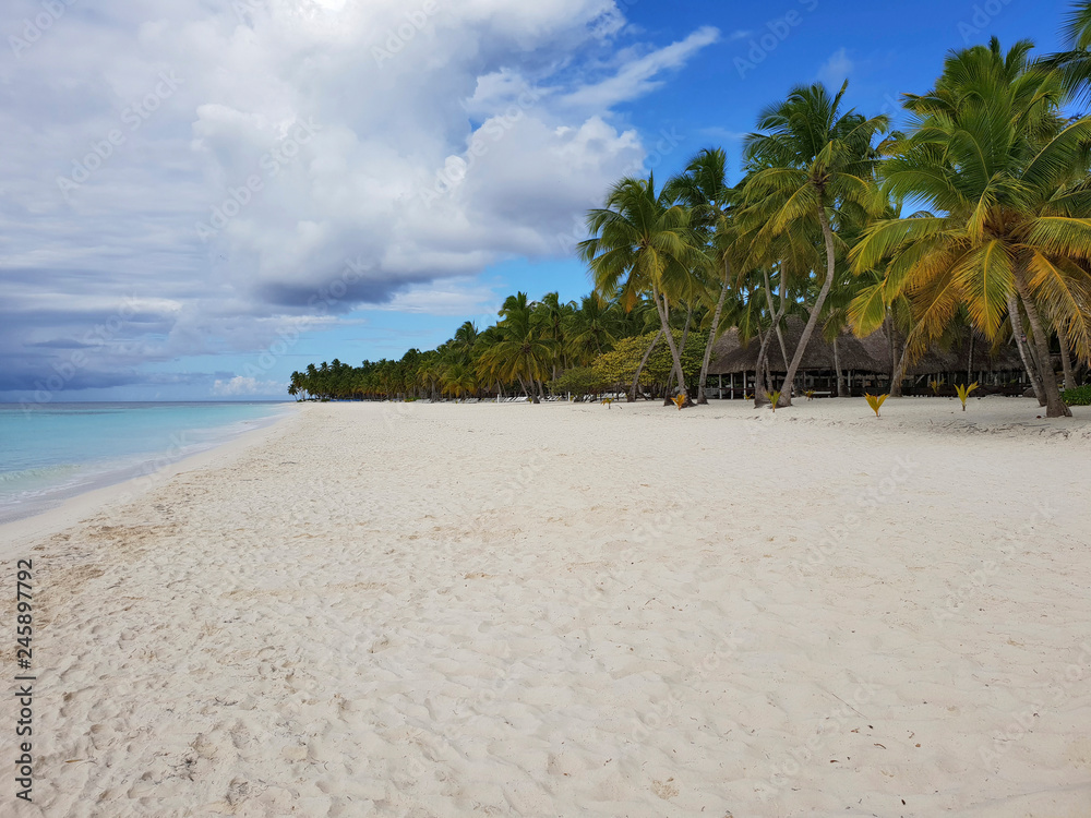 saona island empty white sand beach, government protected nature ...