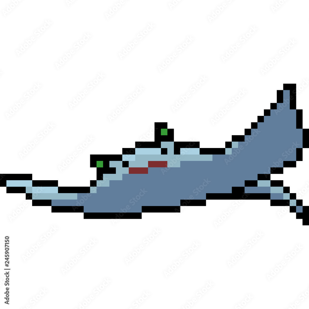 vector pixel art stingray Stock Vector | Adobe Stock