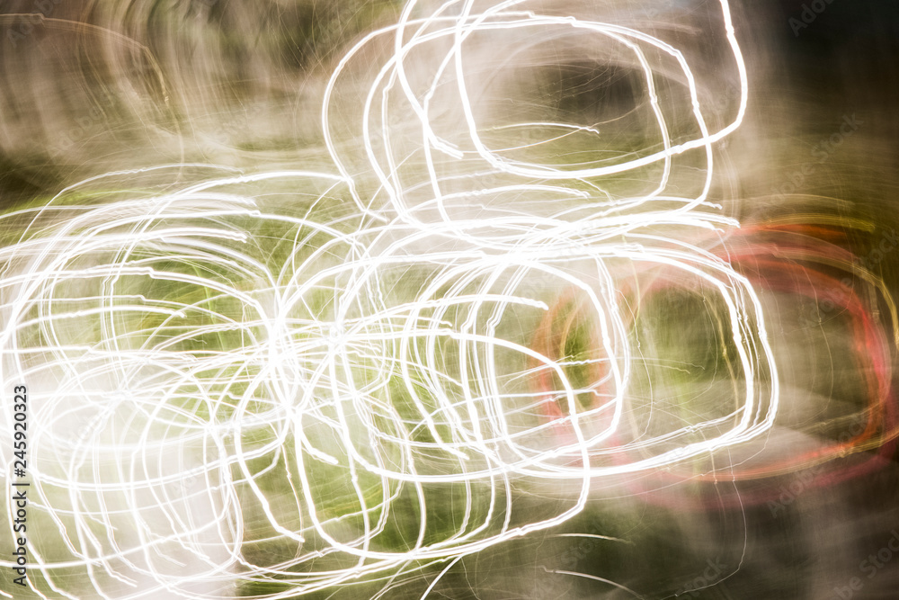 abstract designs with lights in the dark. Lightpainting Stock Photo ...