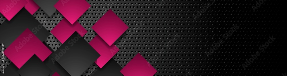 Purple black squares on dark perforated background Stock Vector | Adobe ...
