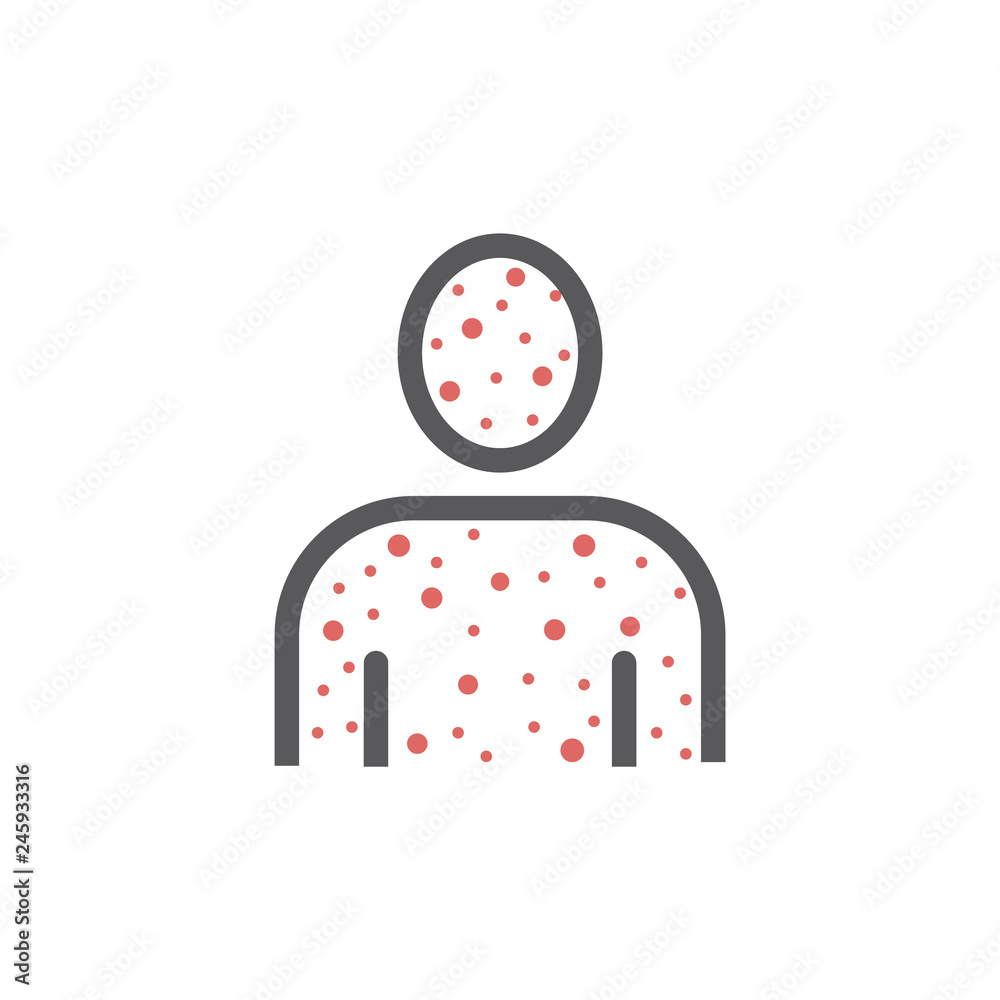 Rash Flat Icon. Vector sign for web graphic Stock Vector | Adobe Stock