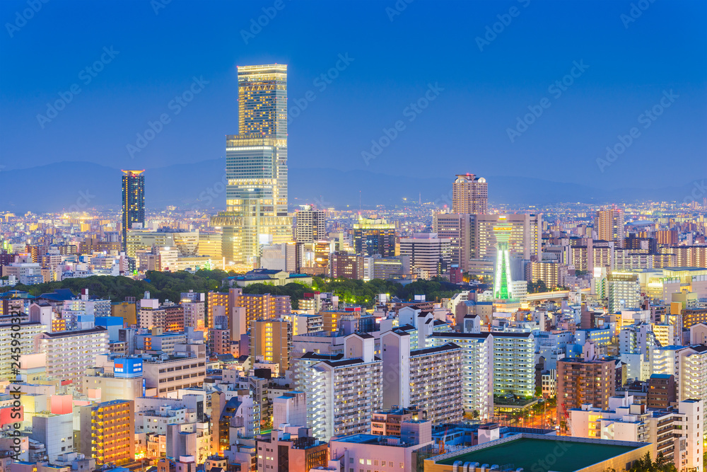 Osaka, Japan cityscape Stock Photo | Adobe Stock