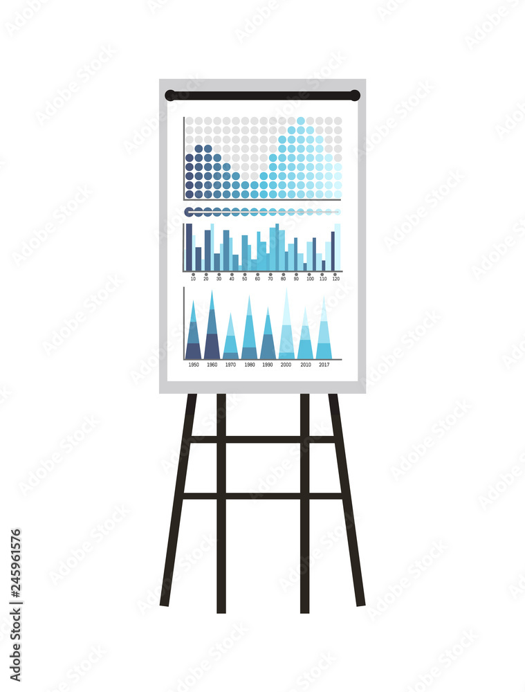 Infographics and schemes, statistics presentation vector. Whiteboard ...
