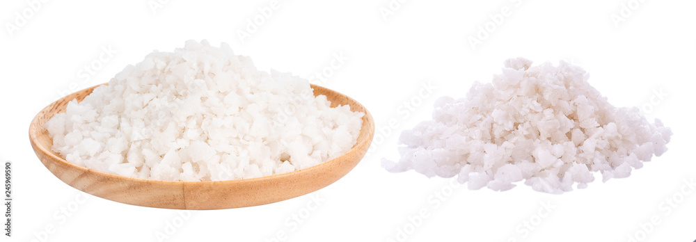 Sea salt on white background Stock Photo | Adobe Stock