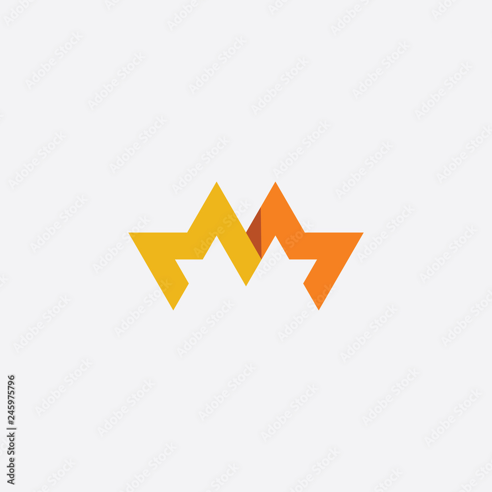 double letter m mm icon logotype symbol Stock Vector | Adobe Stock