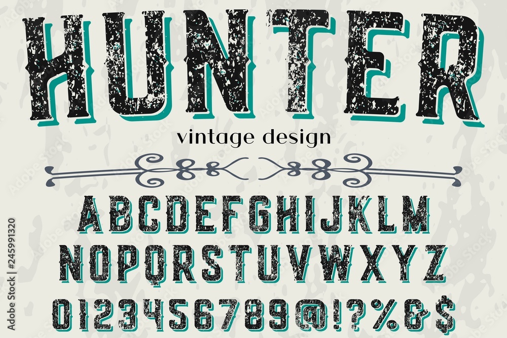 Script Font Bourbon -Typeface Vintage frame -label design, Whiskey and ...