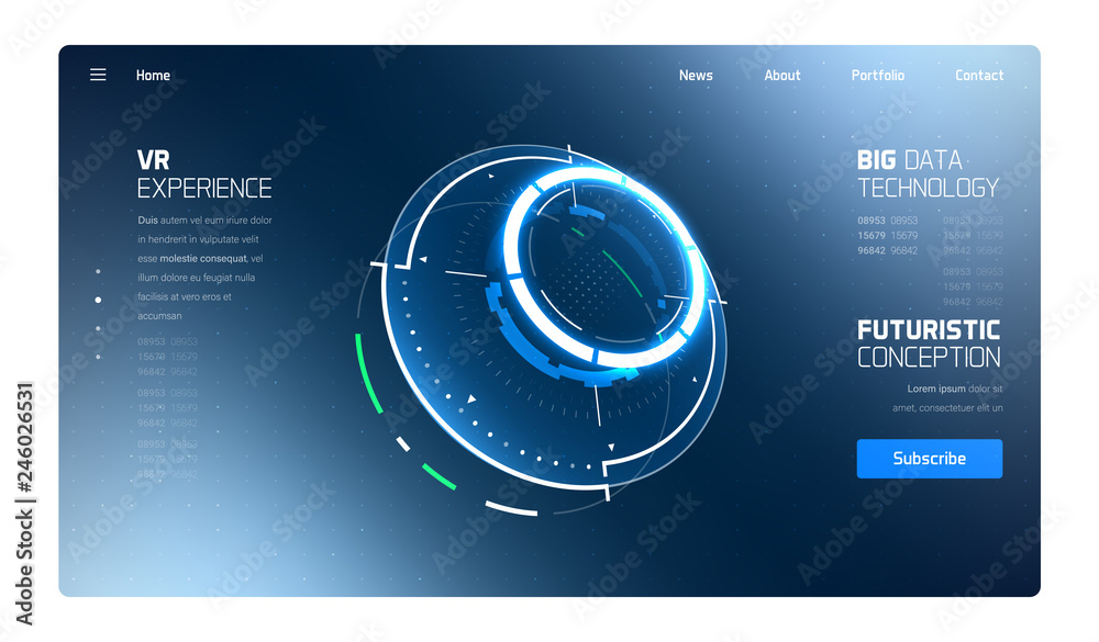 3d Futuristic Technology Hud Interface Elements Set Big Data Virtual Reality Artificial