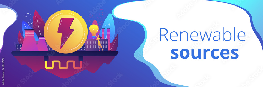 Eco friendly geothermal renewable energy plant and light bulb ...