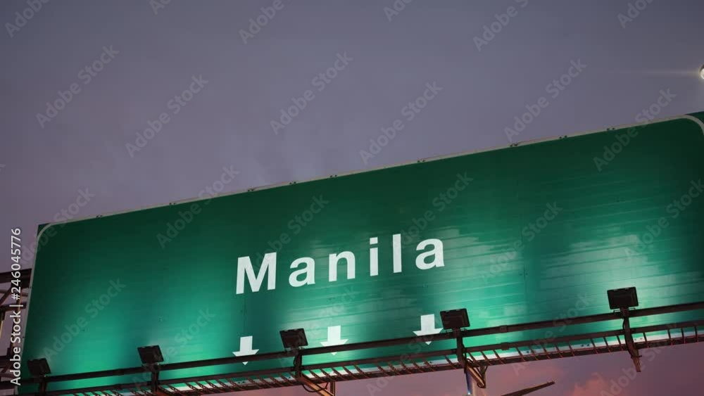 Airplane Landing Manila during a wonderful sunrise Stock Video | Adobe ...