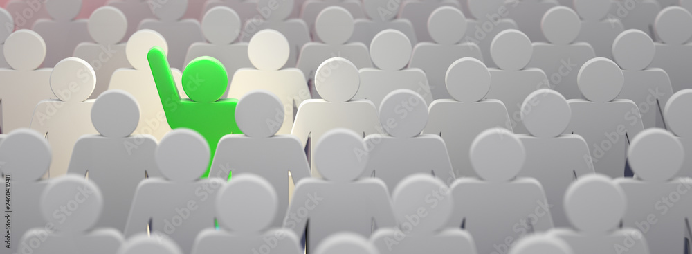 Stand out from the crowd and different creative idea concepts, man ...