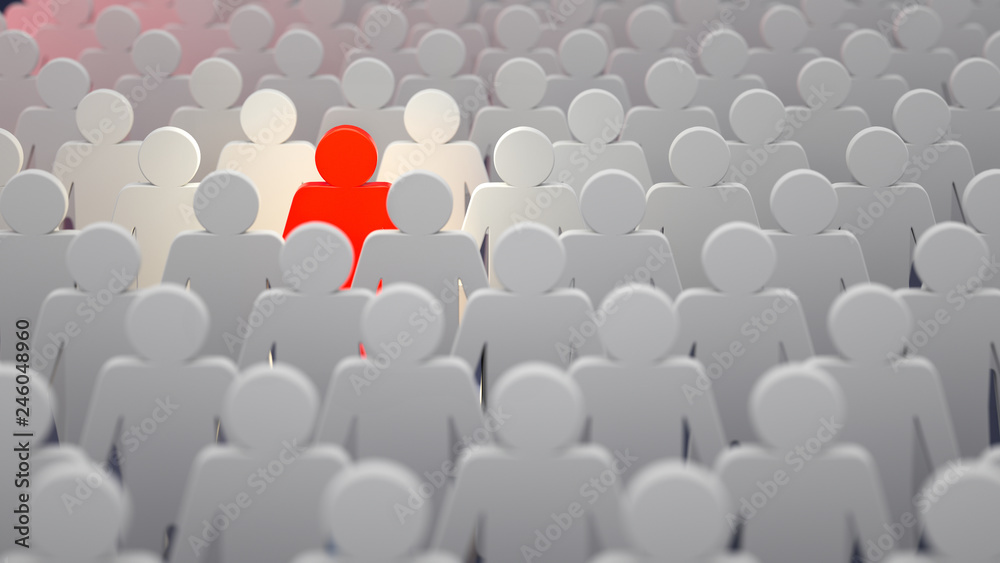 Stand out from the crowd and different creative idea concepts, man ...