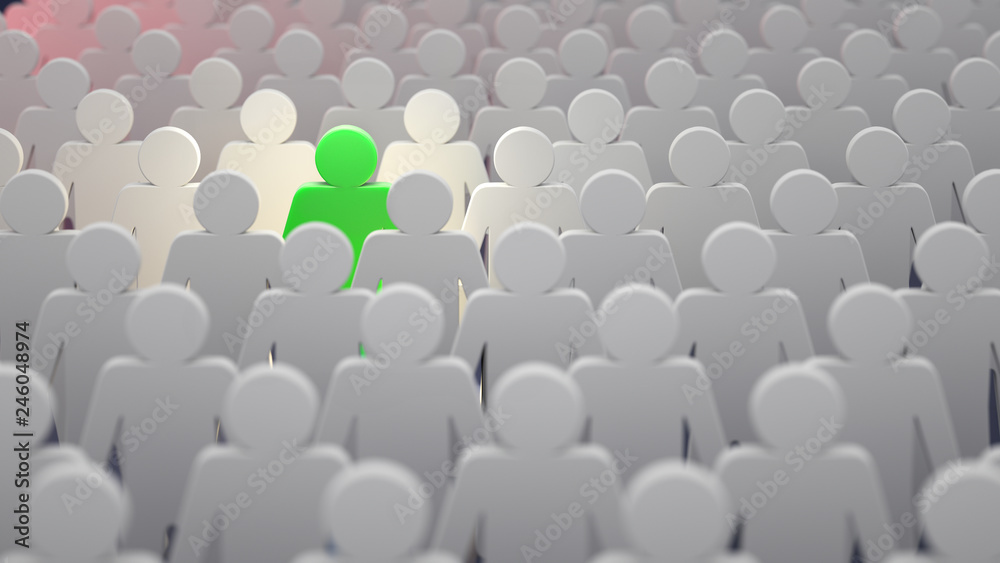 Stand out from the crowd and different creative idea concepts, man ...