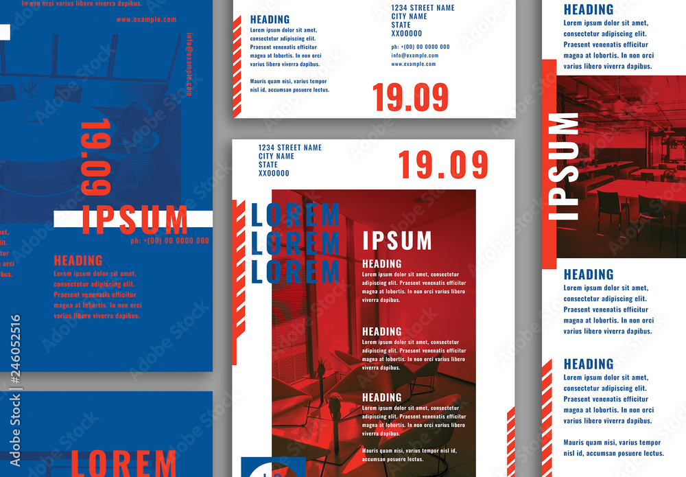 Red and Blue Flyer Layout Stock Template | Adobe Stock