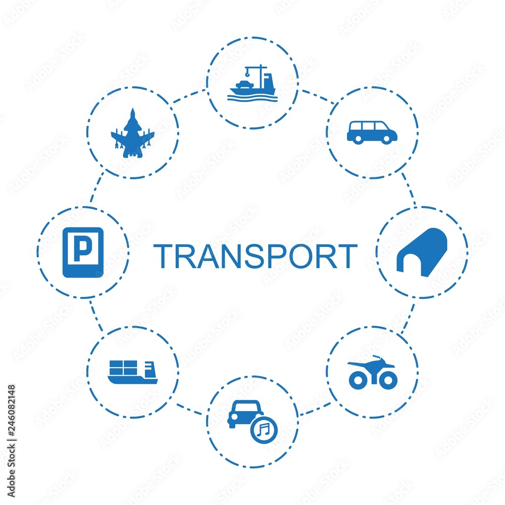 transport icons Stock Vector | Adobe Stock
