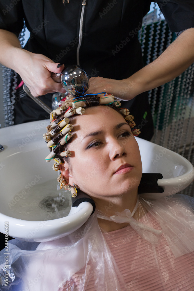 perm at the beauty salon Stock Photo | Adobe Stock
