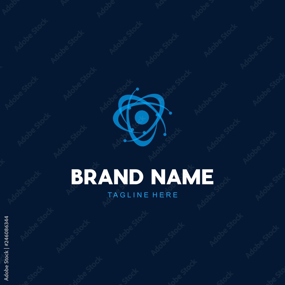 Atom Technology Logo, Abstract Atom particle logo design vector ...