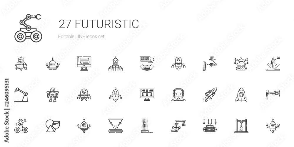 futuristic icons set Stock Vector | Adobe Stock