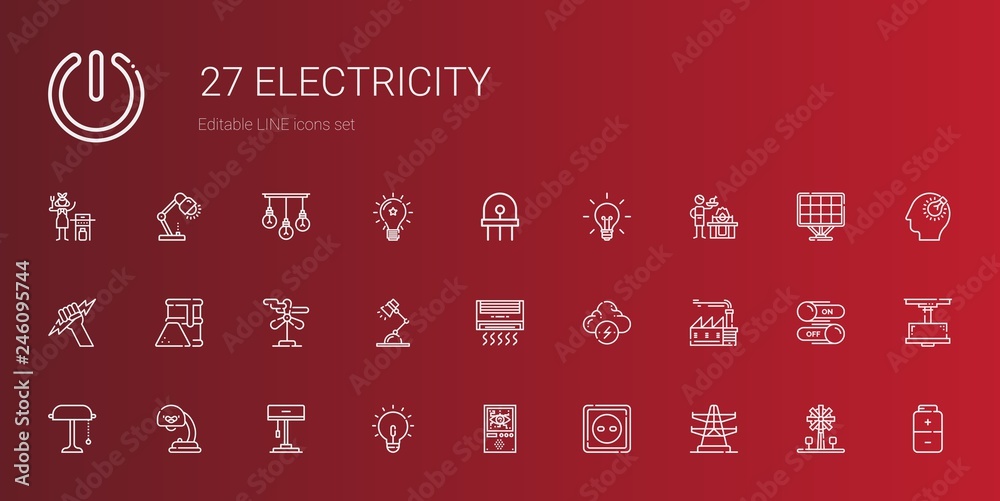 electricity icons set Stock Vector | Adobe Stock