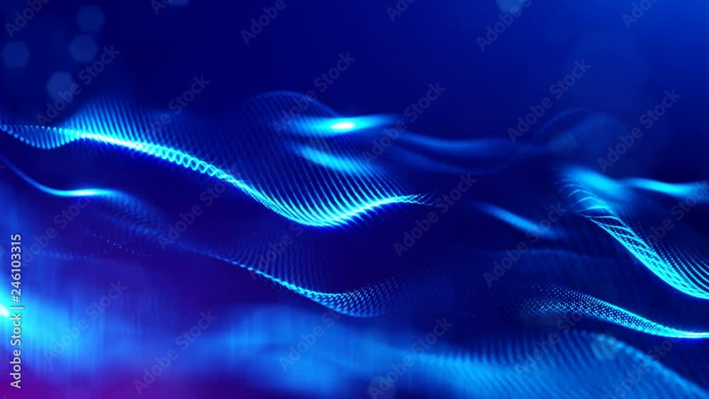 4k abstract looped backgrounds with luminous particles with depth of ...