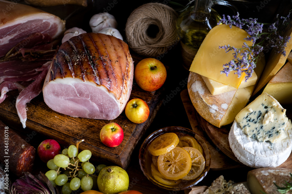 Honey roasted ham food photography recipe idea Stock Photo | Adobe Stock
