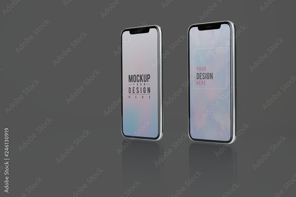 Full screen smartphone mockup design Stock Photo | Adobe Stock