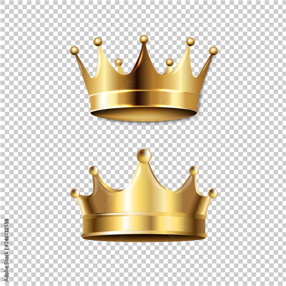Crown Set Isolated Transparent Background. Stock Vector | Adobe Stock