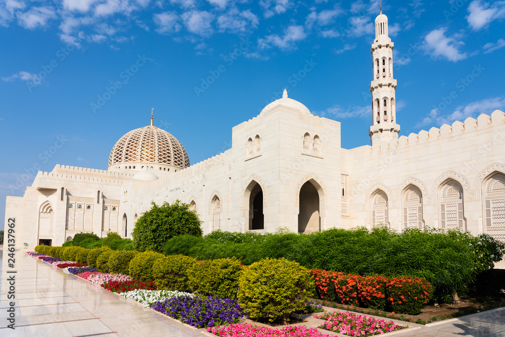 Sultan Qaboos Grand Mosque. Grand mosque In Muscat. The Muscat mosque ...