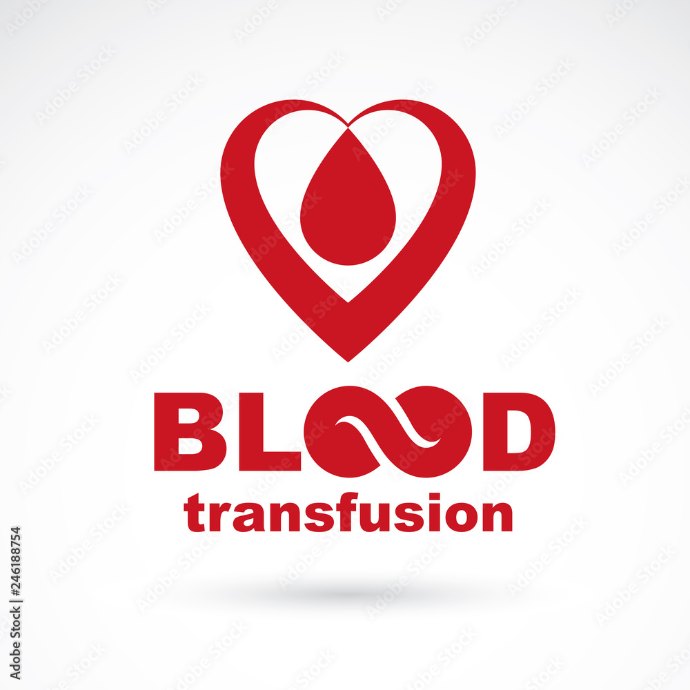 Blood transfusion inscription isolated on white and made using vector ...