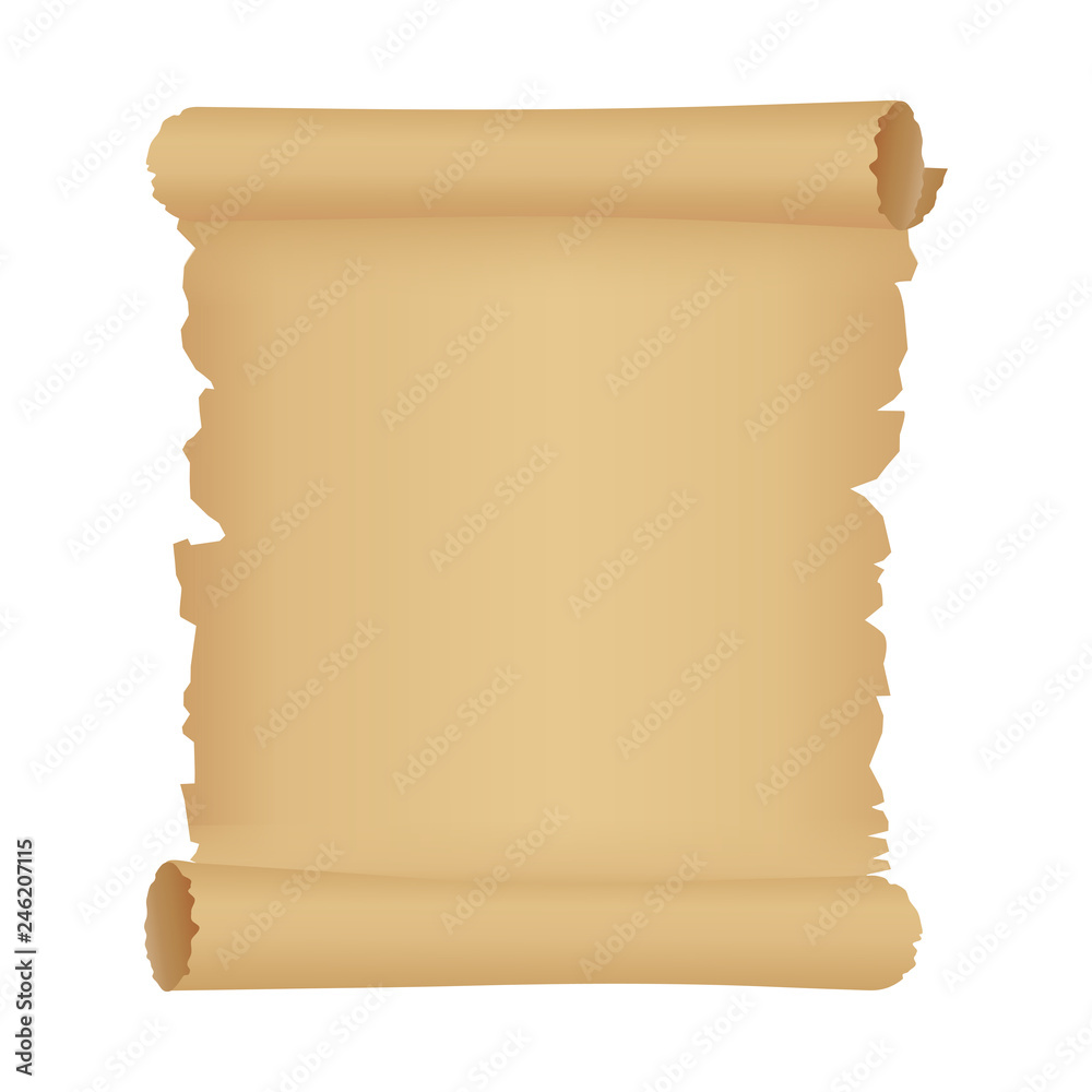 Vintage vector illustration style of parchment or old paper scroll ...