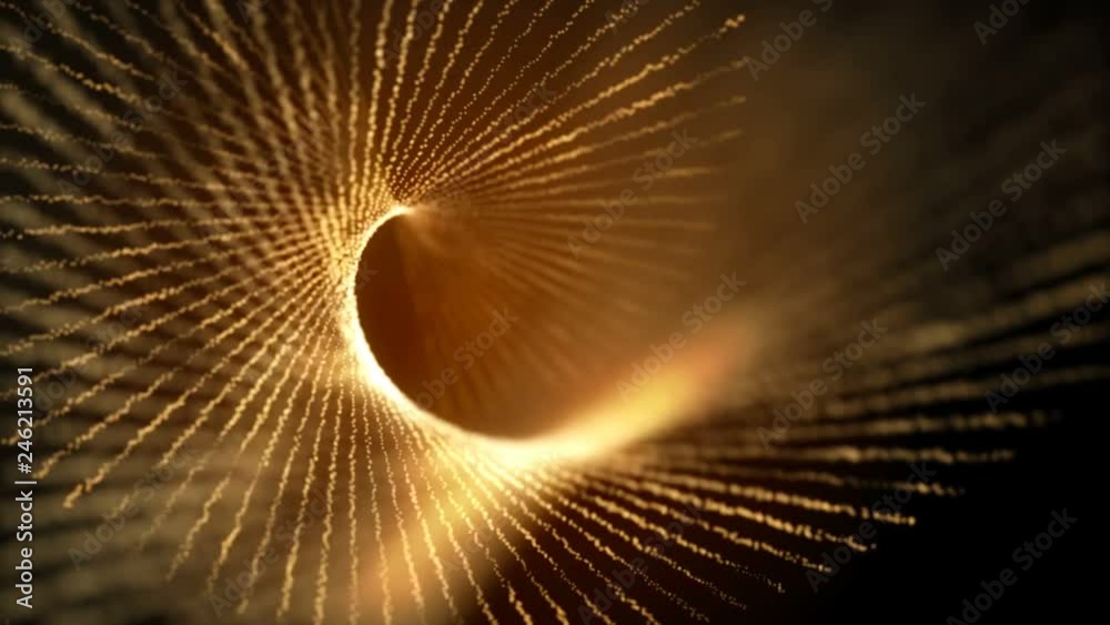 4K Abstract motion background animation shining particles sparks and magic dust forming in space ...