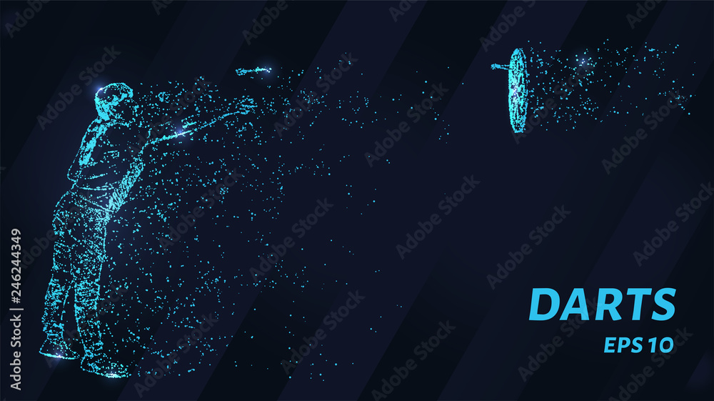 Vecteur Stock Dart. A grid of blue stars in the night sky. Points of ...