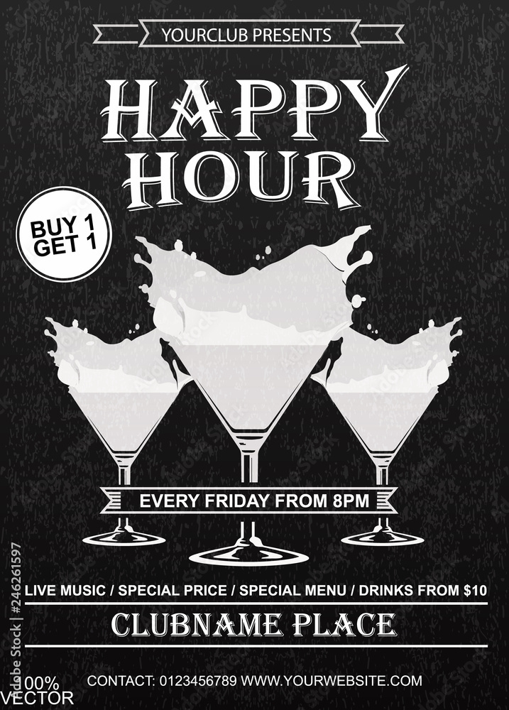 Abstract creative vector design layout with text AND WINE GLASSES ...