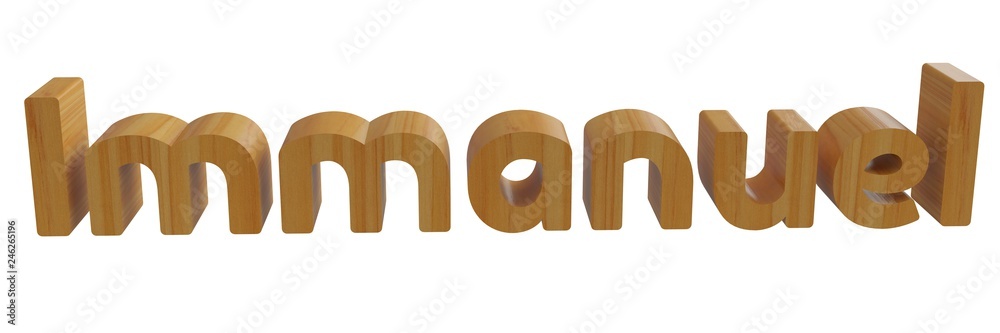 immanuel in 3d name with wooden texture isolated Stock Illustration ...