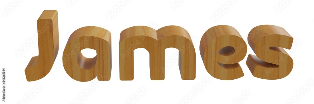 Poster james in 3d name with wooden texture isolated – Wall Art | UkPosters
