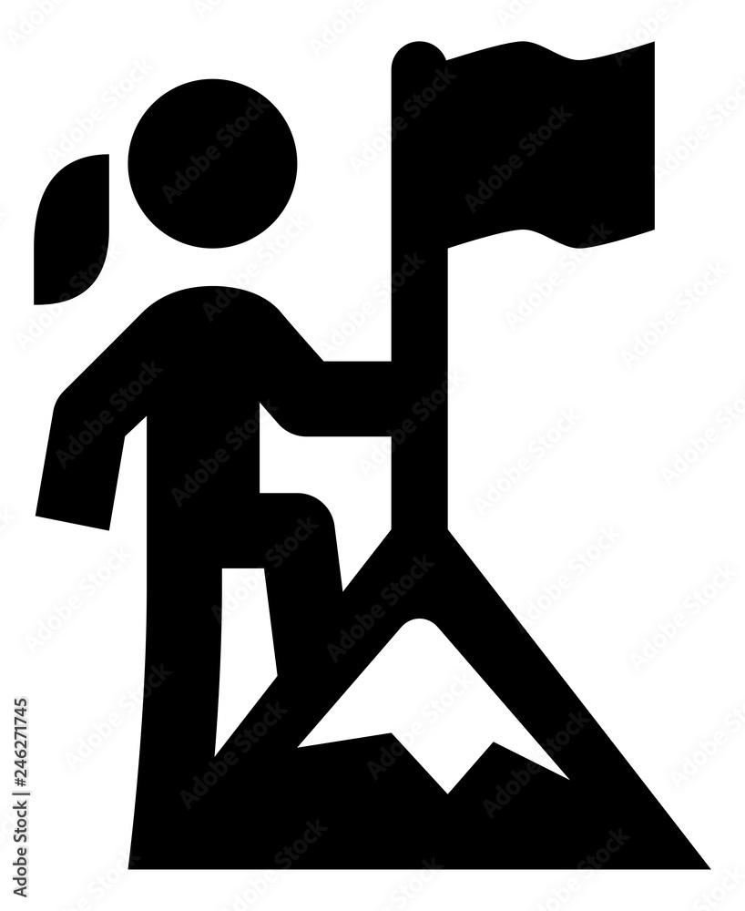 Achievement Successful Woman Vector Icon Stock Vector | Adobe Stock