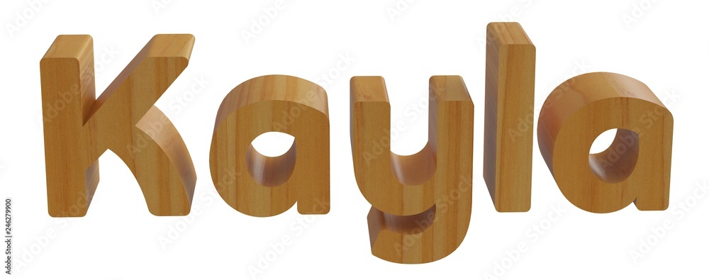 kayla in 3d name with wooden texture isolated Stock Illustration ...