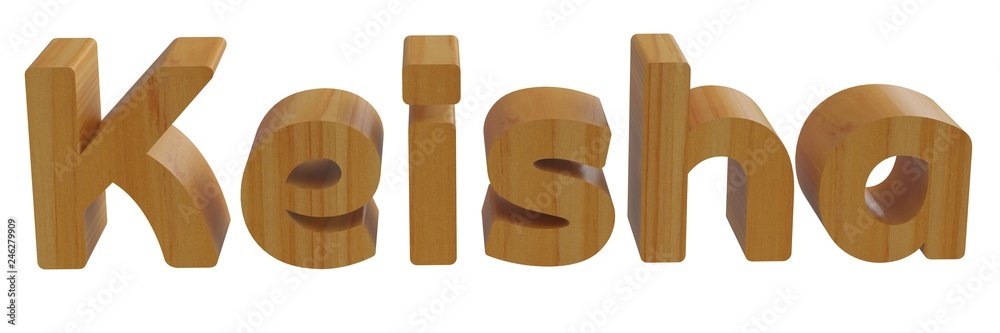 keisha in 3d name with wooden texture isolated Stock Photo | Adobe Stock