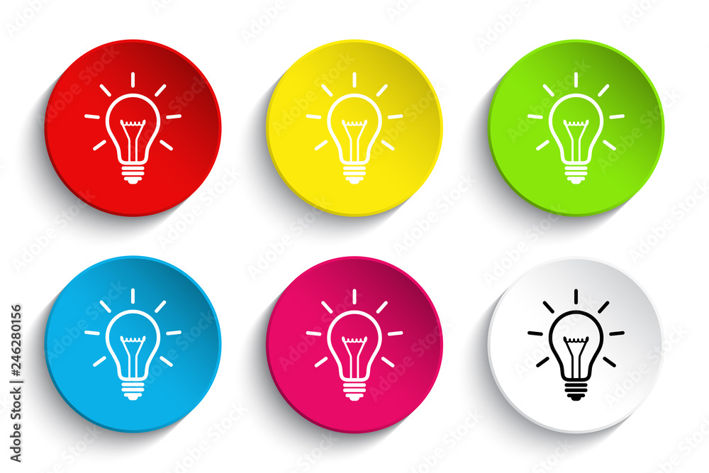 Light bulb icon button set Stock Vector | Adobe Stock
