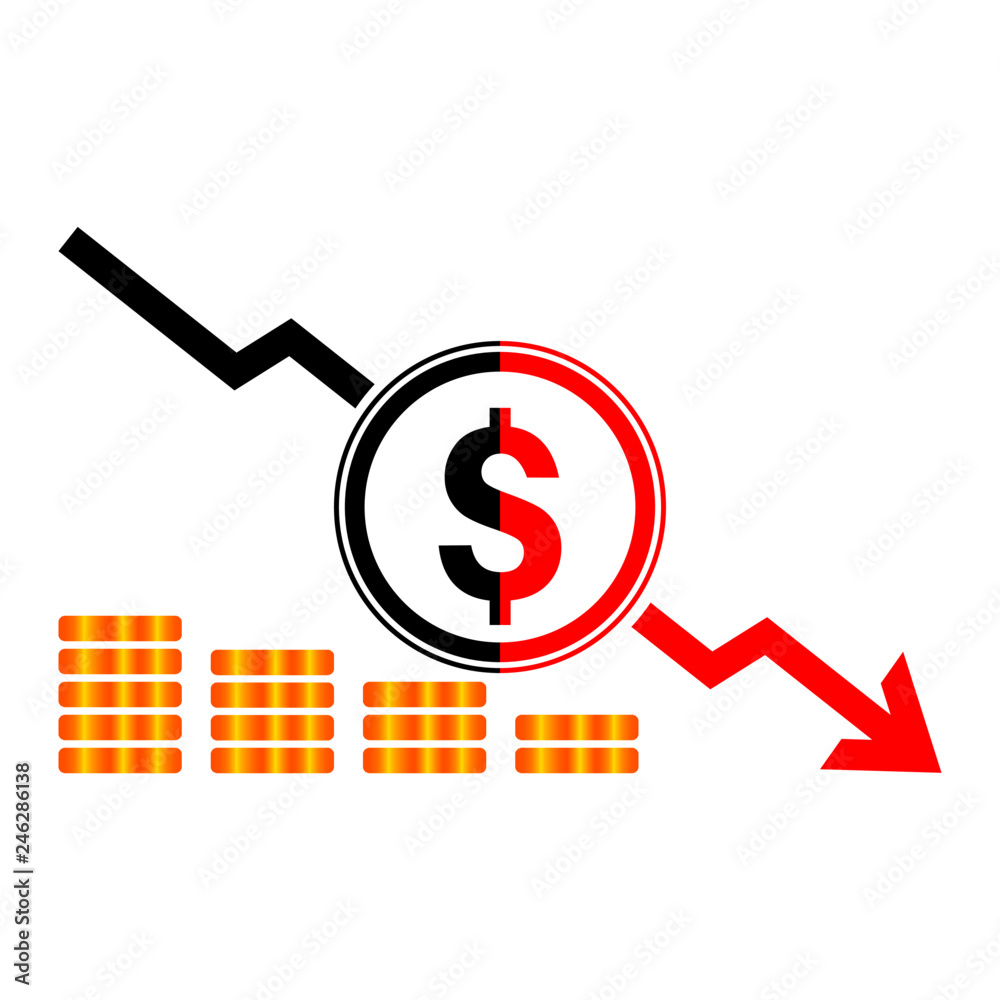 Vector illustration of business cost reduction, cost saving concept ...